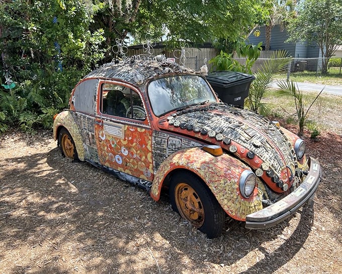 Even the Volkswagen Beetle couldn't escape the artistic treatment. It's what would happen if Picasso designed for the Autobahn.