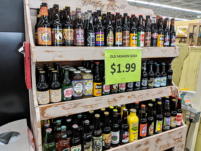 Old-fashioned soda bottles lined up like liquid time capsules &ndash; remember when pop came in glass and tasted like summer?