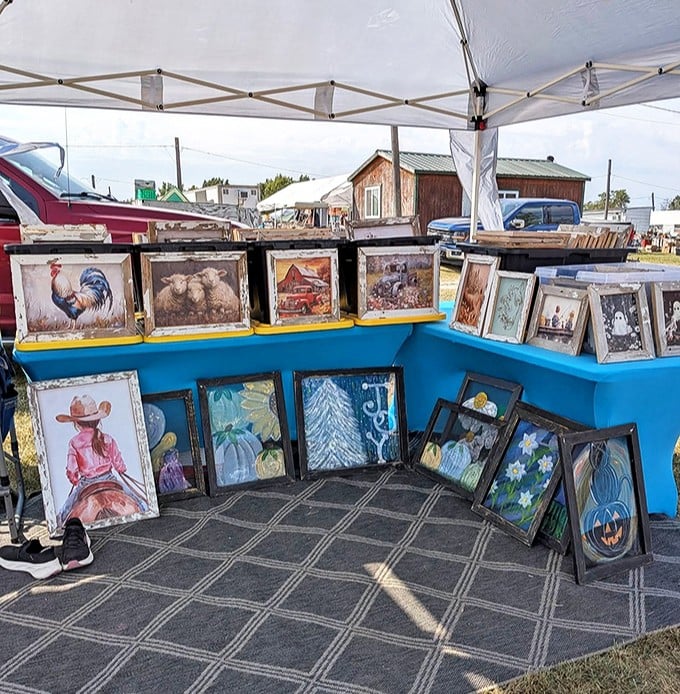 Rural America framed and ready for your wall. These paintings capture farmhouse charm that HGTV designers would drive hours to discover. 