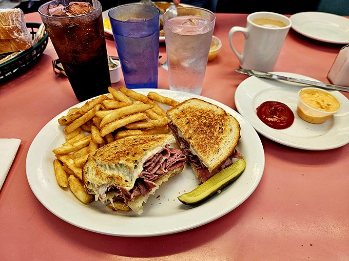 This patty melt isn't just a sandwich; it's a masterclass in the art of grilled perfection, where bread meets beef in holy matrimony.