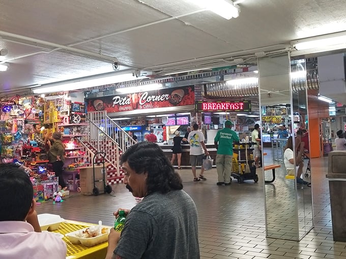 The food court at Swap Shop offers a welcome respite for weary treasure hunters, with Pita Corner standing ready to refuel bargain-seeking adventurers.