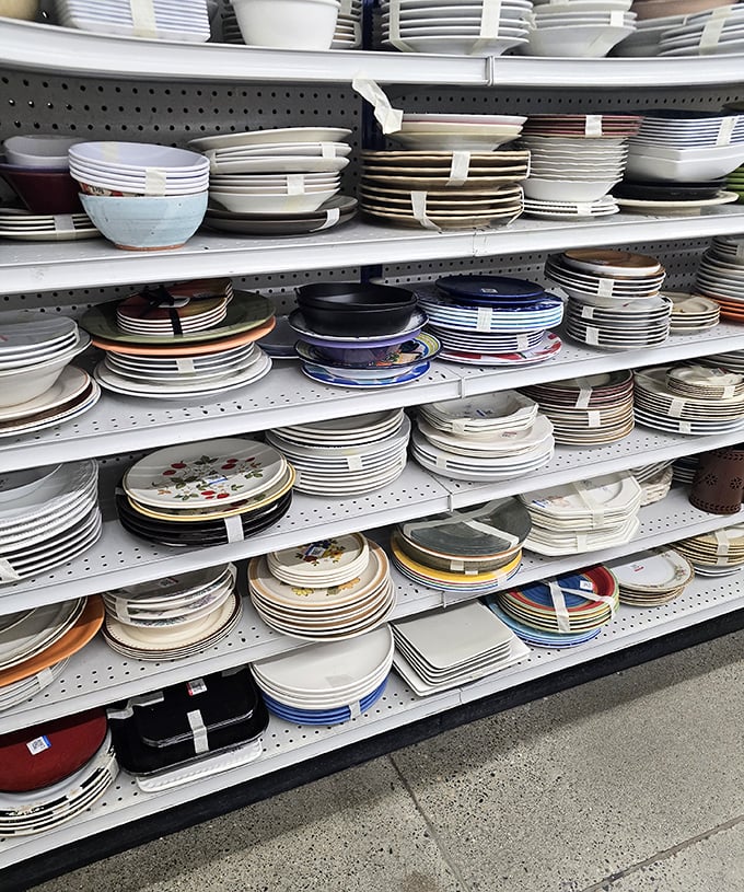 Dish paradise! From vintage Pyrex to everyday plates, this is where your grandmother's china pattern goes to find a second life with a new admirer.