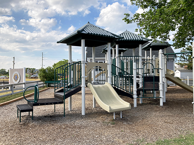This playground proves that sand castles aren't the only architectural marvels kids can conquer during beach vacations.