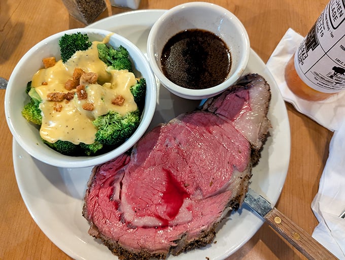 Behold the star of the show: prime rib so perfectly pink it should have its own Instagram account, accompanied by au jus that's liquid gold.