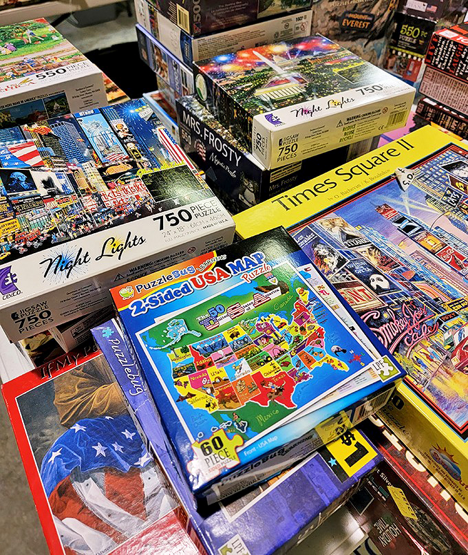 Puzzle paradise! For those who find joy in 1,000 tiny cardboard pieces that will inevitably include one missing bit under your couch.