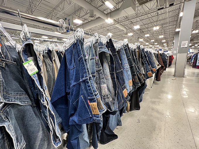 Denim heaven stretches as far as the eye can see. Finding your perfect pair is like reuniting with an old friend you didn't know you missed.