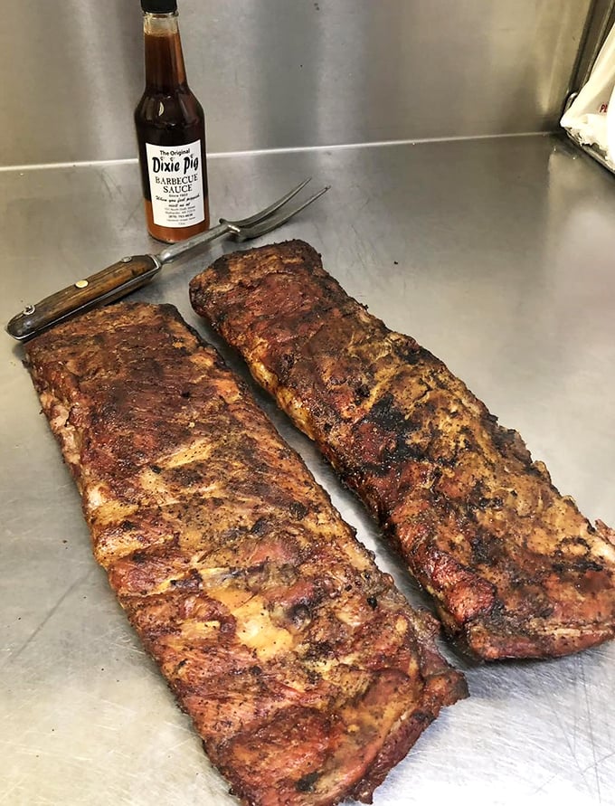 These ribs aren't just cooked&mdash;they're transformed. The kind of bark and smoke ring that makes barbecue enthusiasts weak in the knees.