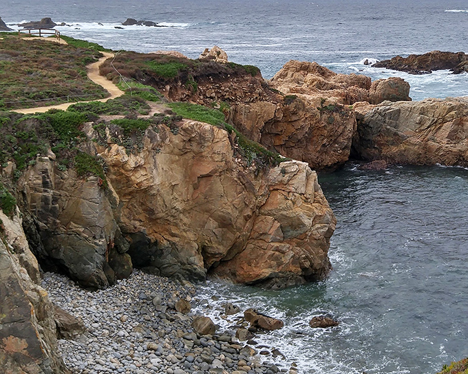 Hidden coves and secret beaches await below these majestic cliffs, like California keeping its best treasures just slightly out of reach.