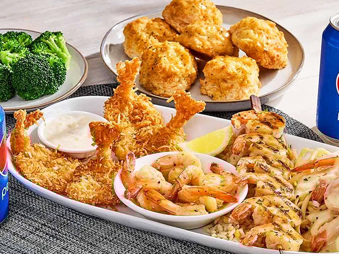 Ocean's bounty meets Midwestern appetite. Those golden-fried shrimp and perfectly grilled skewers make you forget you're 1,500 miles from any coast.
