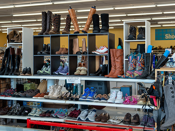 Boot heaven exists, and it's organized by size! From cowboy classics to hiking heroes, your next footwear adventure awaits.