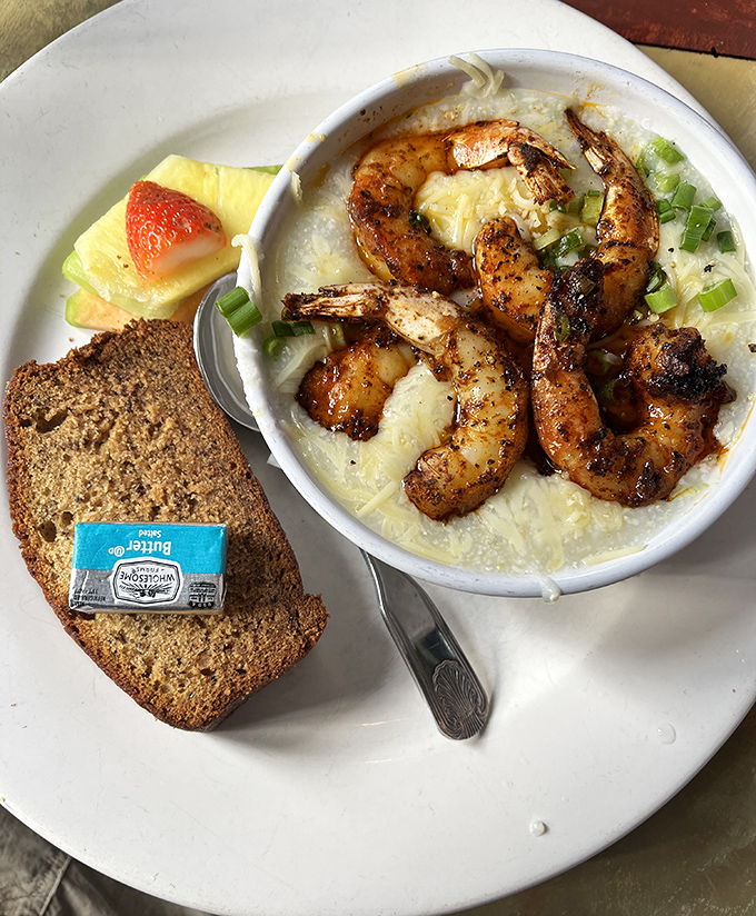 These shrimp and grits aren't just a meal&mdash;they're a Southern hug with a Key West handshake, complete with a side of homemade bread.