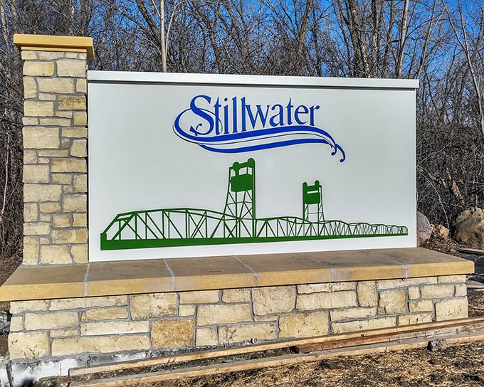 The town's welcome sign features its iconic lift bridge&mdash;like wearing your best jewelry for your profile picture, Stillwater knows exactly what makes it special.
