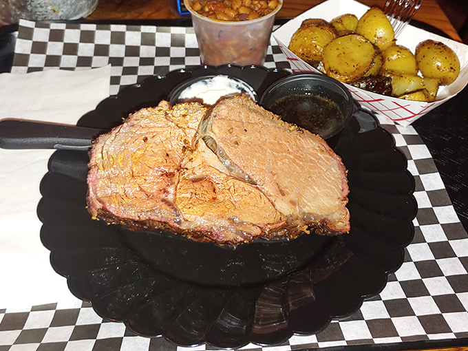This prime rib doesn't just have a smoke ring &ndash; it has a smoke halo. The kind of meat that makes vegetarians question their life choices.