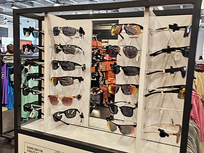 Sunglasses galore! Finding your perfect pair is like dating &ndash; you'll try on dozens before meeting "the one" that doesn't make your face look like a potato. 