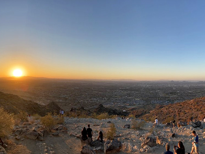 Golden hour magic transforms South Mountain into a front-row seat to nature's nightly light show. Better than any streaming service subscription.