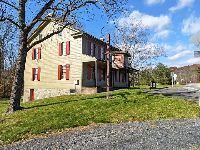 The Blue Ball Tavern serves up history with a side of charm in this beautifully preserved building.