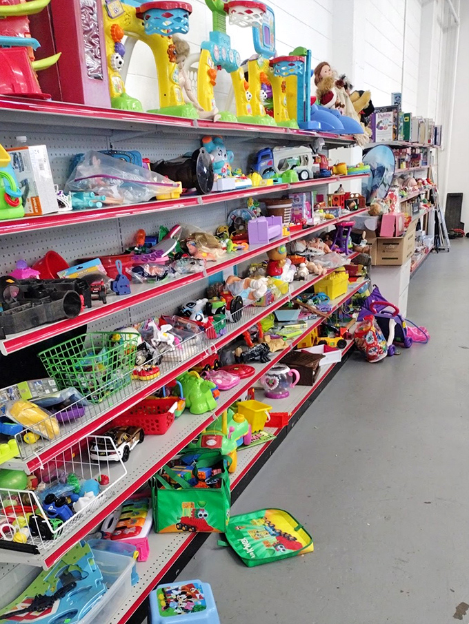 The toy section is childhood nostalgia incarnate, where one person's outgrown playthings become another family's weekend entertainment.