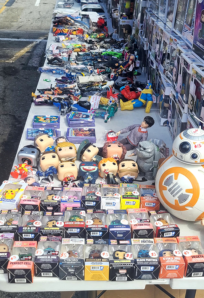 Pop culture heaven for collectors young and old. Where else can BB-8 hang out with Funko Pops while vintage action figures watch from nearby?