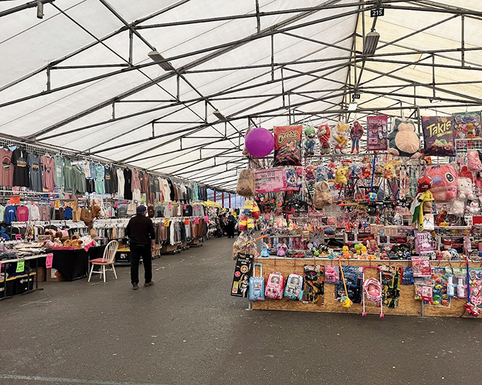 Retail therapy without the mall prices. This covered section houses everything from children's clothing to toys, creating a one-stop shopping experience for families.