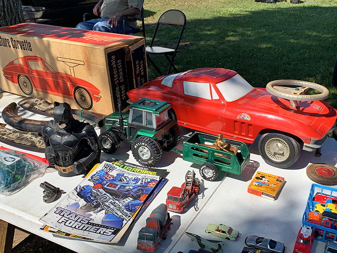 Childhood nostalgia by the boxful. That vintage Corvette toy car might just transport you back to Saturday mornings with cereal and cartoons.