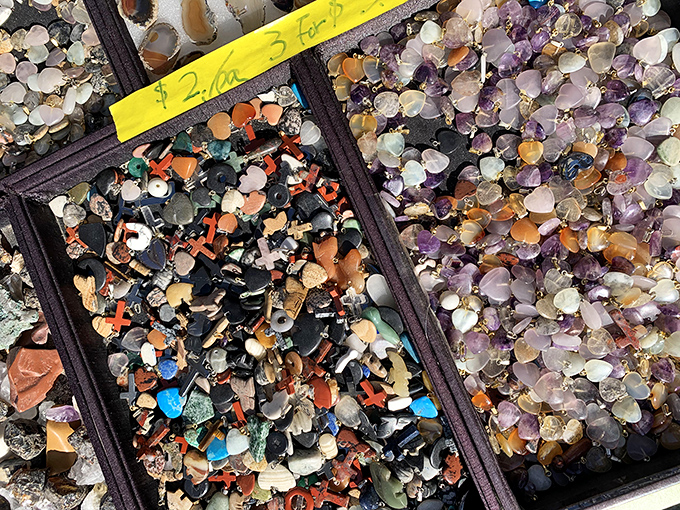 Nature's jewelry box spills open with tumbled stones that would make any rock hound's heart skip.