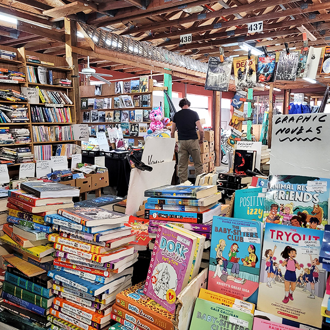 Literary heaven for the nostalgic soul. Spot those Baby-Sitters Club books? They're waiting to transport you back to simpler times.