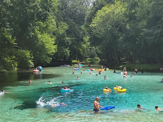 Summer's perfect playground where floating is an art form. The spring's natural buoyancy makes everyone feel like an Olympic swimmer.