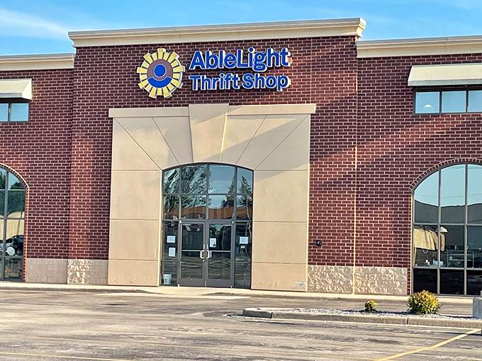 AbleLight's sunny logo and brick facade create an inviting first impression&mdash;like being welcomed to a friend's stylish home.