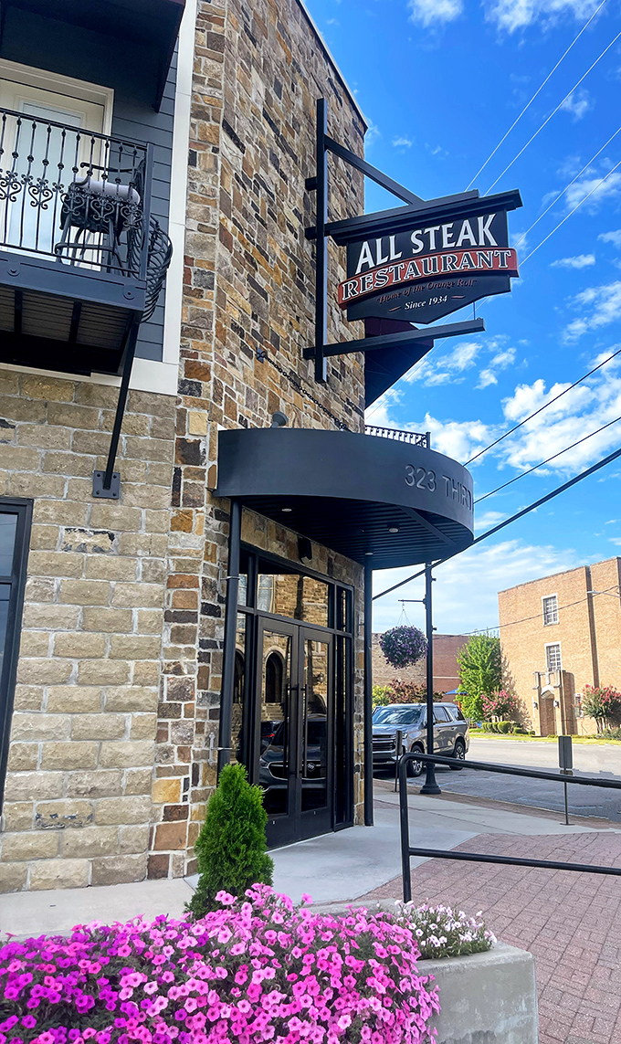 That stone and brick combo screams "we've been perfecting steaks since your grandfather was young."