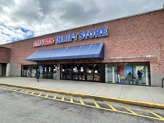 AMVETS Thrift Store combines bargain hunting with giving back&mdash;shopping with a side of good karma. The blue awning welcomes patriots and penny-pinchers alike.