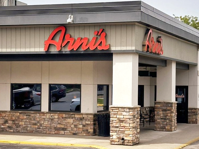 Arni's classic storefront might look modest, but inside awaits the square-cut pizza that's fueled Lafayette memories for decades.