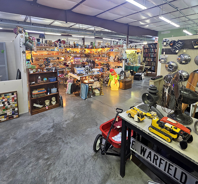 Organized chaos at its finest! Artichoke Annie's displays create a colorful maze where every turn reveals another "must-have" discovery.