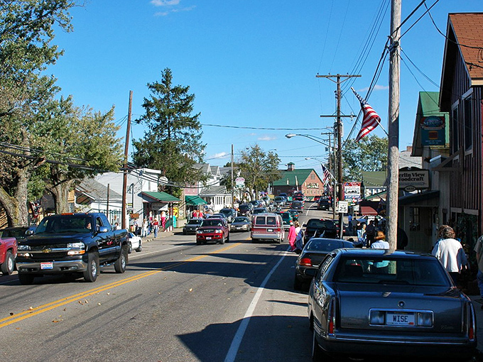Small-town America at its finest - where the biggest traffic jam involves actual horsepower.