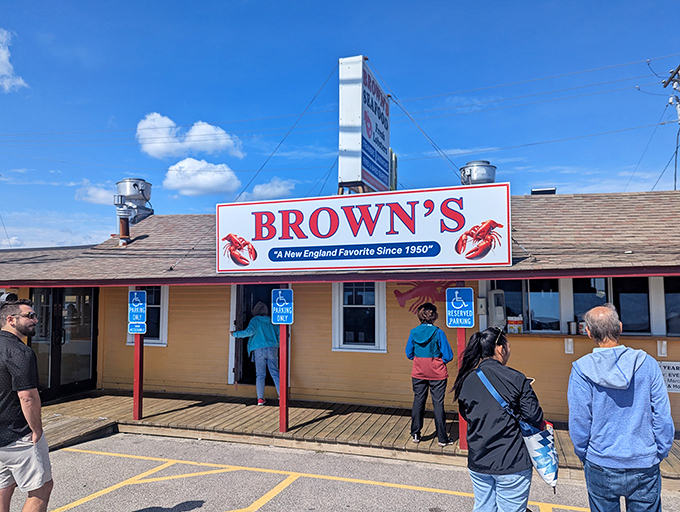 Classic New England seafood shack vibes - where the building's character matches the food's soul perfectly.