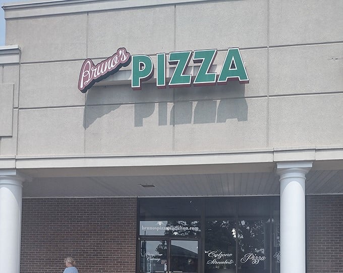 Bruno's Pizza keeps it simple with a clean storefront and a straightforward promise: authentic Italian pizza that speaks for itself.