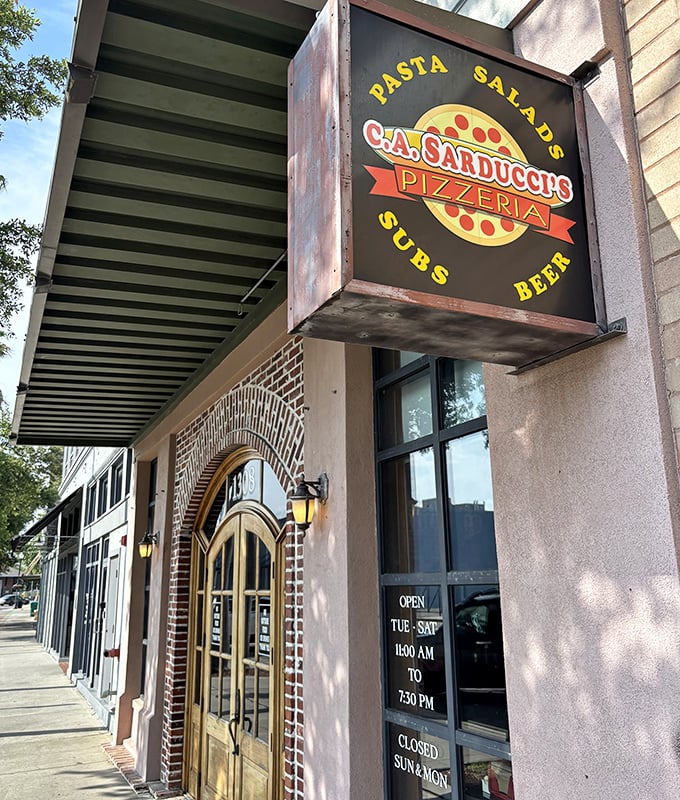 C.A. Sarducci's weathered sign whispers promises of authentic Italian comfort that'll transport you straight to the old country.