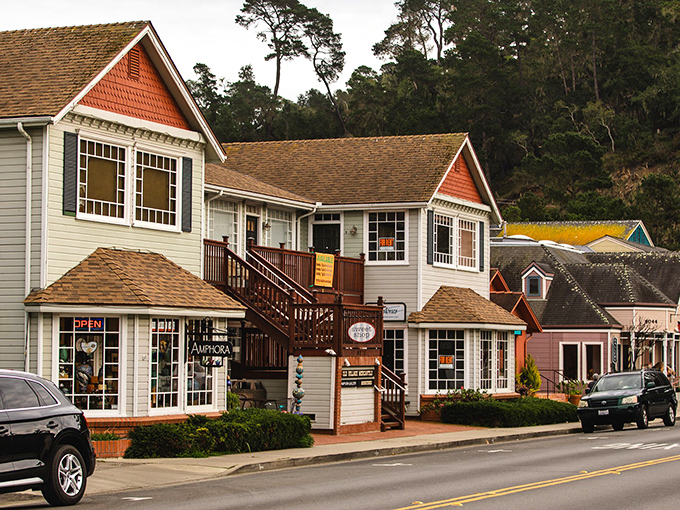 Cambria's charming shops invite you to browse away an afternoon. That staircase probably leads to the best homemade fudge you'll ever taste.