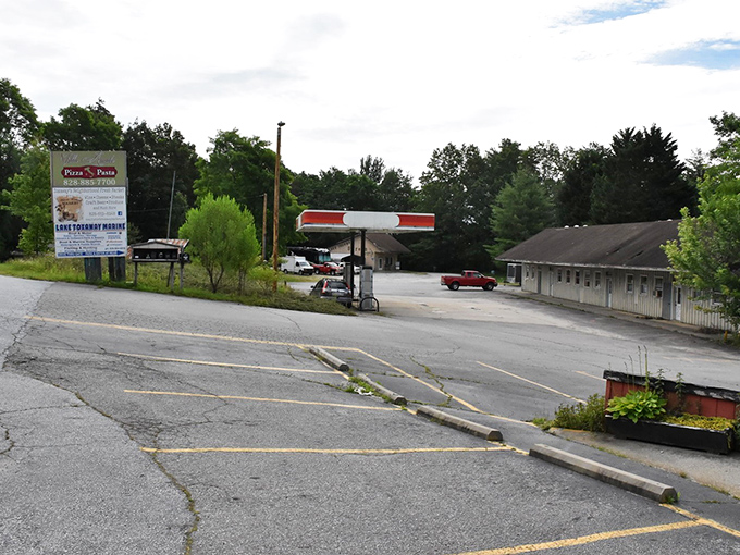 Cashiers' charming streetscape offers that perfect small-town vibe where even stopping at a red light feels like a scenic opportunity.