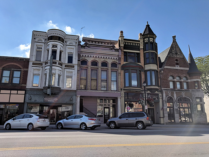 Celina's main street stretches toward lakefront dreams where small-town charm meets waterfront living perfectly.