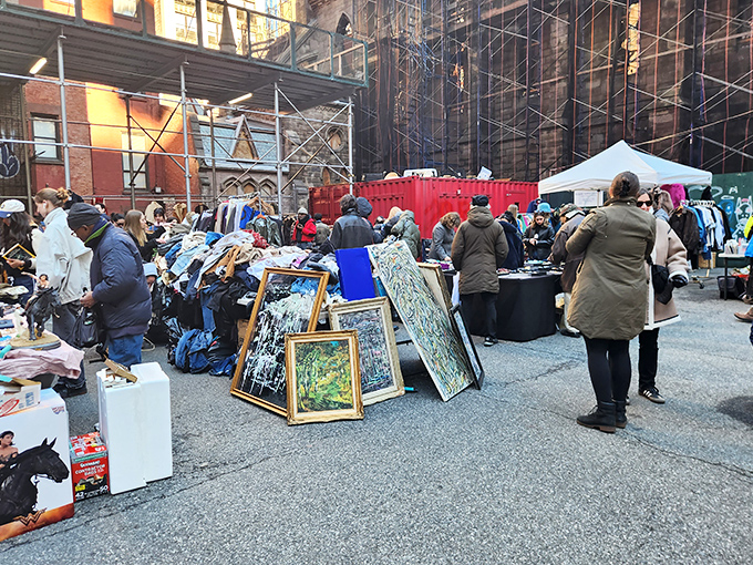 Chelsea Flea's outdoor wonderland where yesterday's forgotten treasures become tomorrow's conversation pieces. That painting might be worth something!