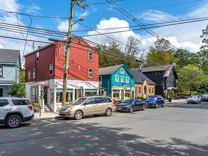Chester's colorful storefronts pop against the blue sky, creating a downtown that's more charming than a Tom Hanks movie.
