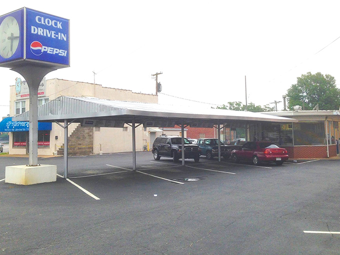 The Clock's vintage Pepsi sign stands like a time machine to when burgers were simple and absolutely perfect.