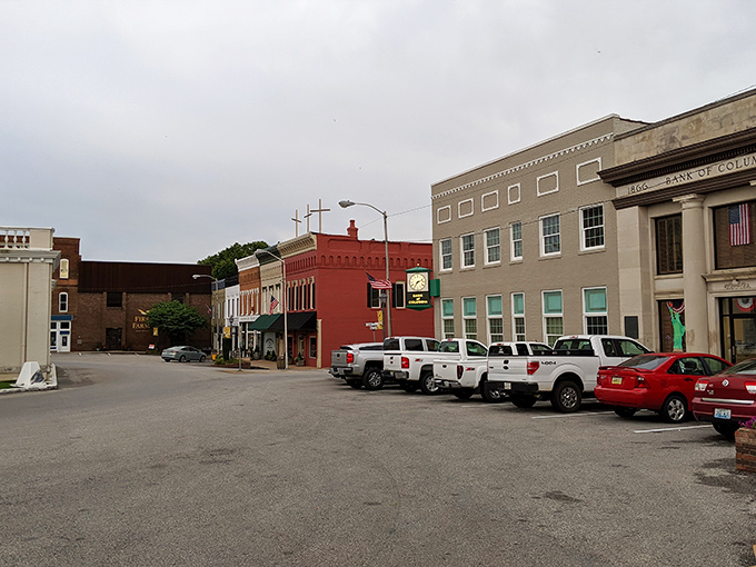 Columbia's town square offers a perfect spot to watch the world go by at a delightfully unhurried pace.