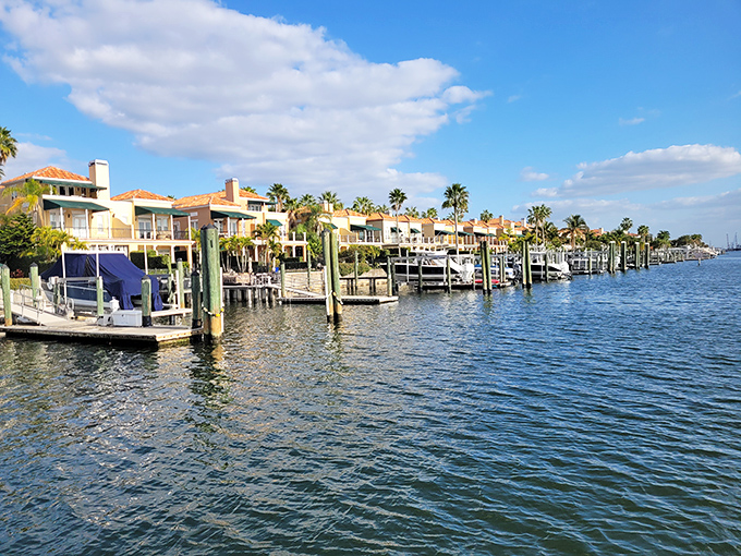 Sunshine bathes these waterfront condos where lucky residents wake up to marina views and gentle bay breezes.