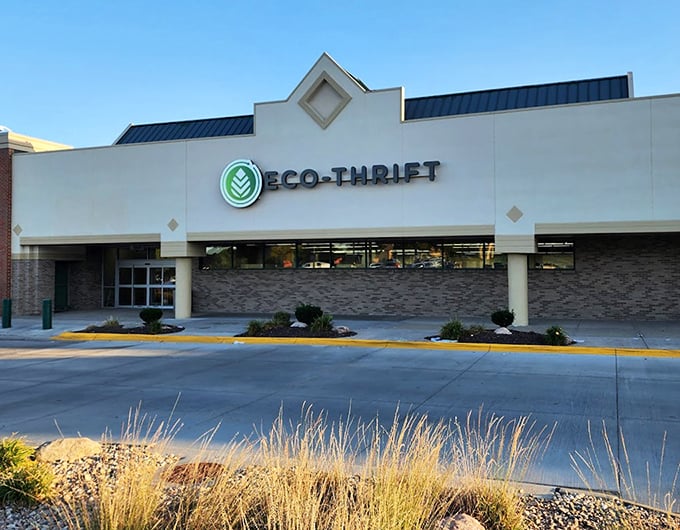Eco-Thrift's modern storefront brings a touch of retail polish to the secondhand shopping experience.