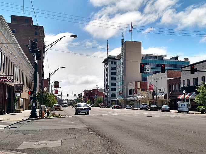 Fort Smith's bustling main street proves that border towns offer the best of both worlds.