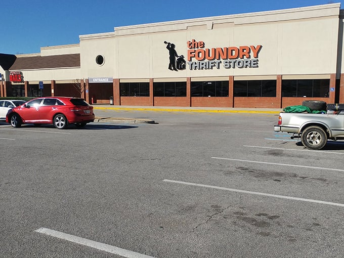 The Foundry's sleek exterior hints at industrial-strength bargain hunting - where style meets savings in perfect harmony.