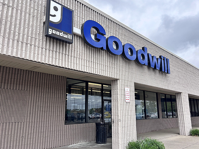 That familiar Goodwill sign means one thing: quality second-hand finds that won't break the bank.
