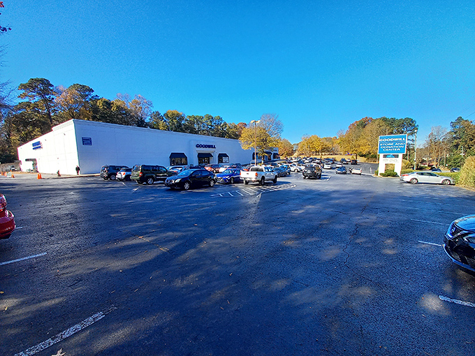Goodwill's modern storefront welcomes shoppers like an old friend with excellent organizational skills and patience.
