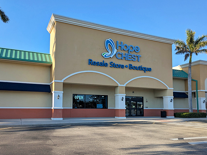 Hope Chest's polished exterior reflects the boutique experience waiting inside. Not your grandmother's thrift store&mdash;unless she was incredibly stylish!